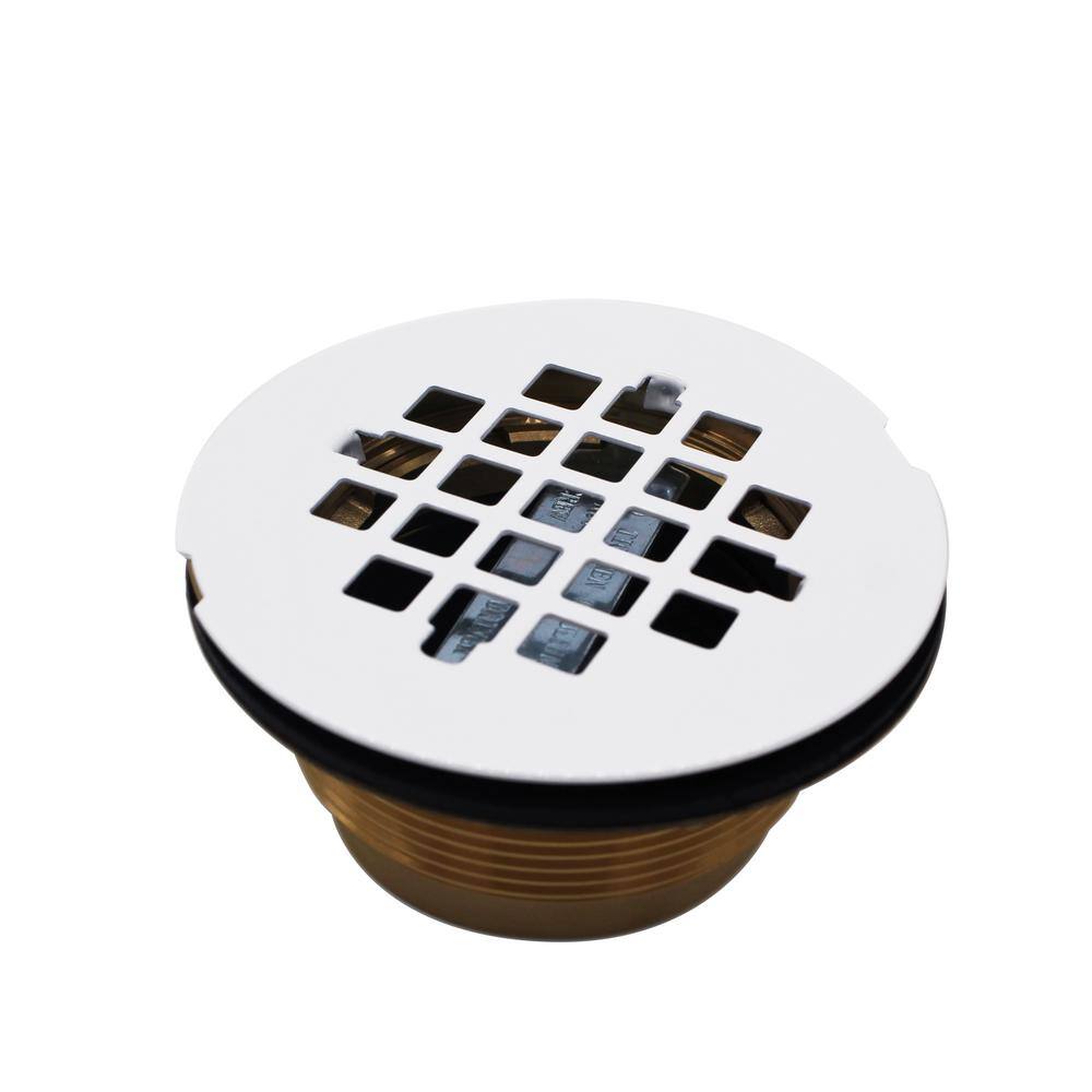 Westbrass 2 in. No-Caulk Brass Compression Shower Drain with 4-1/4 in ...
