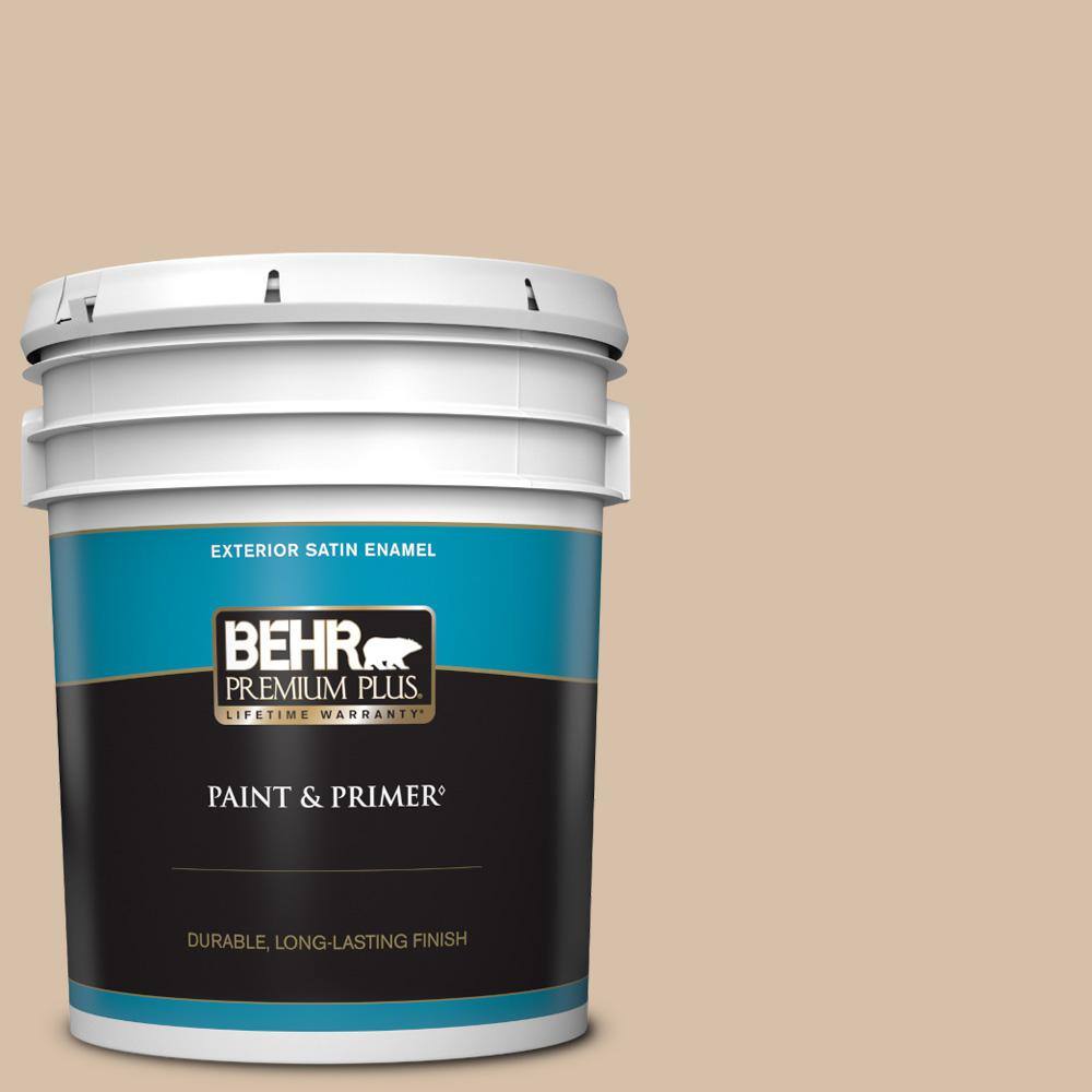 BEHR PREMIUM PLUS 5 gal. #250E-3 Wild Porcini Satin Enamel Exterior ...