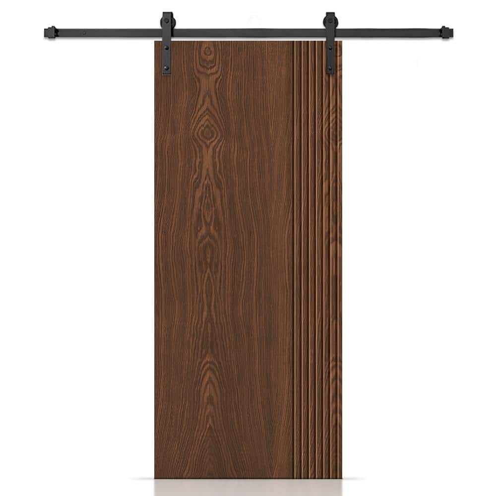 CALHOME 30 in. x 84 in. Hollow Core Walnut Stained Oak Veneer Composite ...