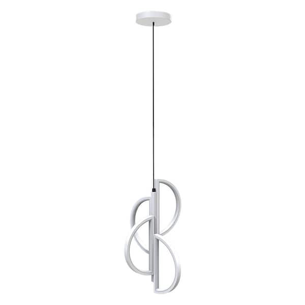 Cedar Hill 25-Watt 4-Light Modern White D-Shape Novelty Shaded LED ...