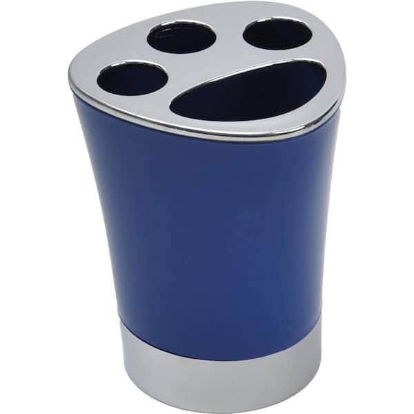 Bath Toothbrush and Toothpaste Holder Chrome Parts Navy Blue 6318N118