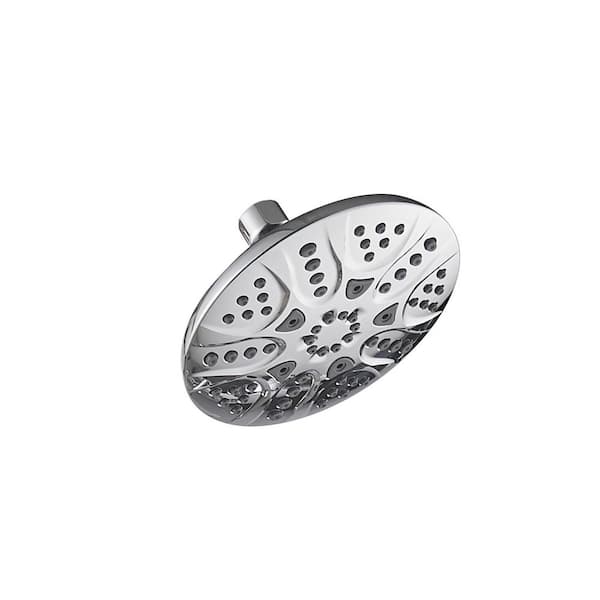 BWE Modern 6-Spray Patterns with 1.8 GPM 6 in. Wall Mount Rain Fixed Shower Head in Polished ...