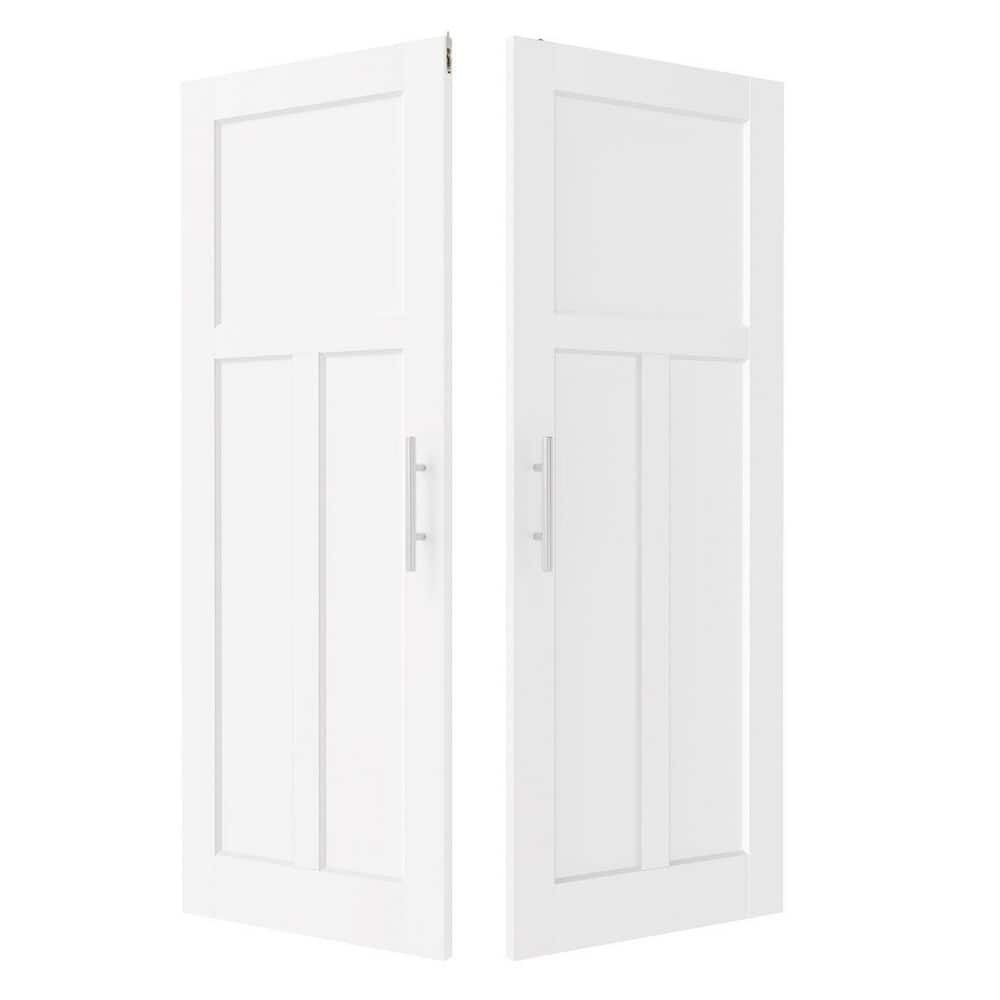 TENONER 56in. x 80in. Solid Wood & MDF, T-shaped, White Primed, Pantry ...