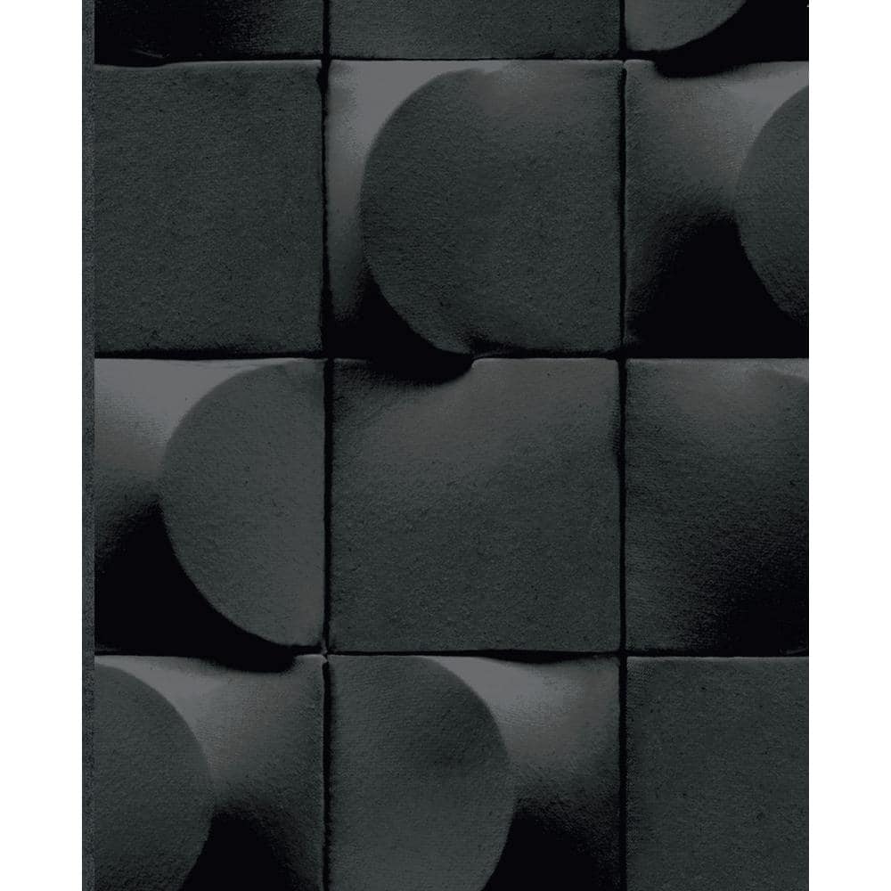 Walls Republic Anthracite 3D Blocks Geometric Print Non-Woven Paste the ...