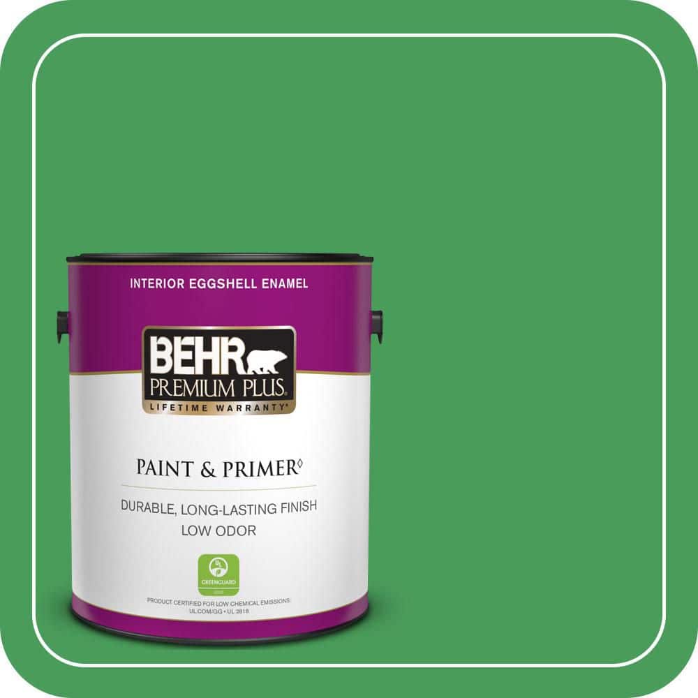 BEHR PREMIUM PLUS 1 gal. #P400-6 Clover Patch Eggshell Enamel Low Odor ...