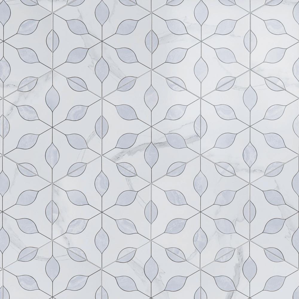 MOLOVO Alicante Zafiro Blue Hexagon 7.88 in. x 9.45 in. Matte Porcelain ...
