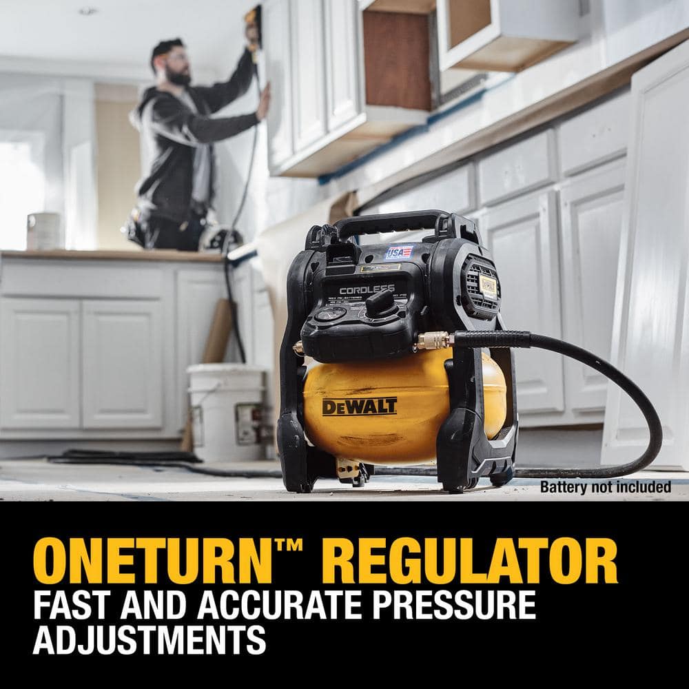DEWALT 2.5 Gal. 140 psi Portable 20V Cordless Air Compressor with ...
