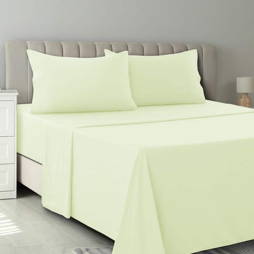 Reviews for LDC LUX DECOR COLLECTION 4-Piece Vanilla Solid Color Microfiber Twin Deep Pocket ...