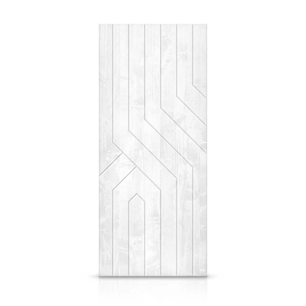 CALHOME 30 In X 96 In Hollow Core White Stained Solid Wood Interior