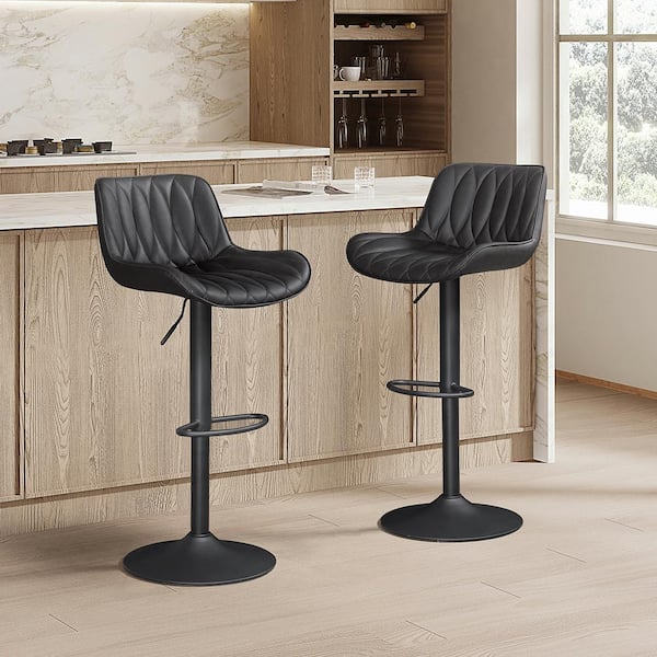 Art Leon Modern 24.00 in. Adjustable Height Black Faux Art Leon Modern 24.00 in. Adjustable Height Black Faux