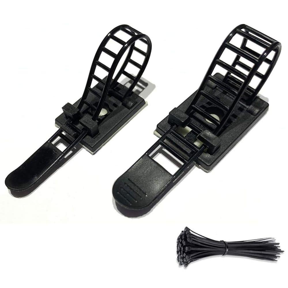 Yichuhaoxi 50pcs Adjustable Adhesive Cable Ties Clips with Nylon Zip Ties for Home Office Wire ...