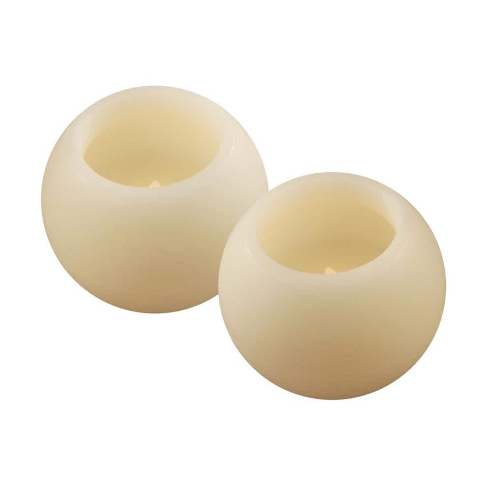 LUMABASE 4 in. Ball Flameless Candles (Set of 2) 93902 - The Home Depot