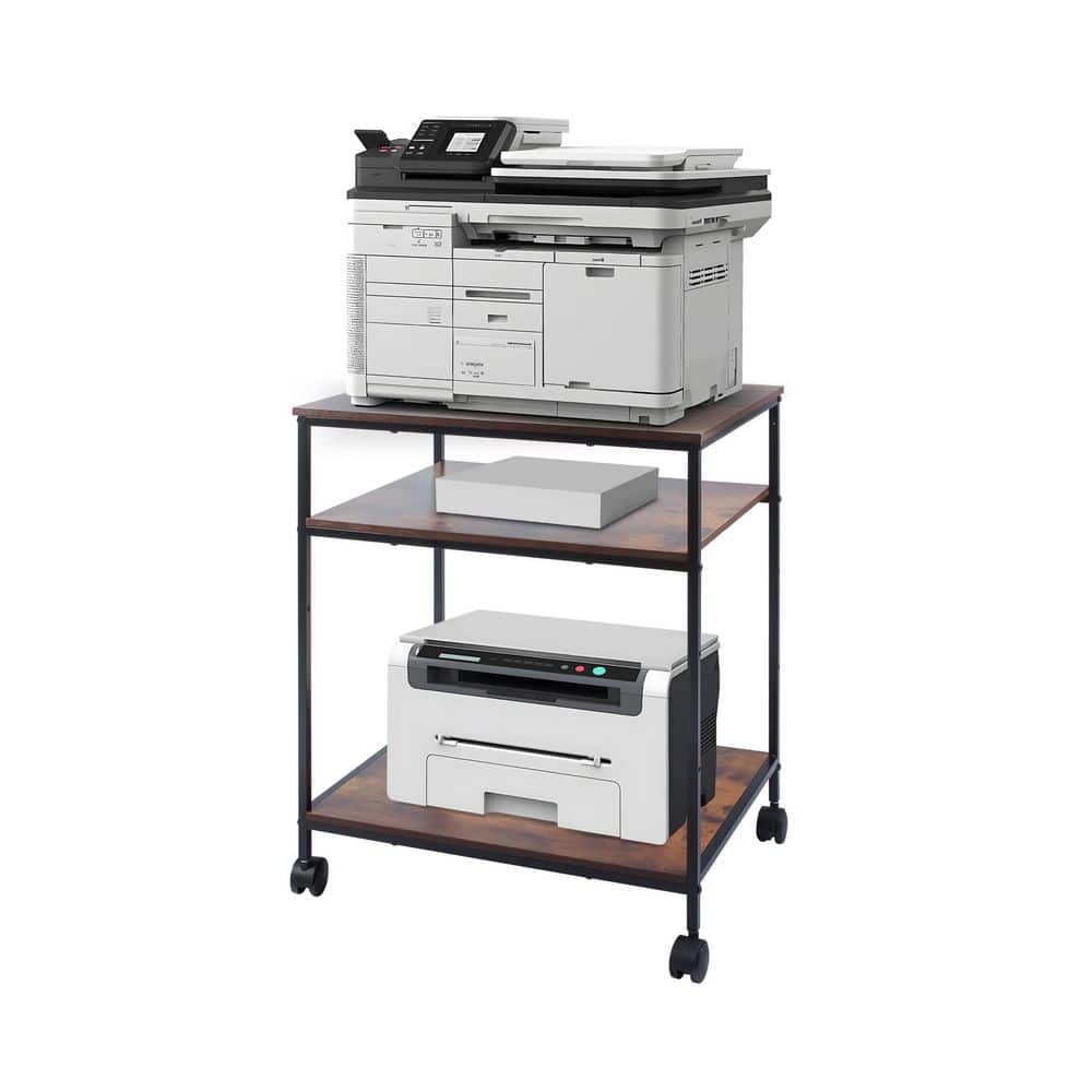 Ahfiwaso Large Printer Stand 23.6x18.9x31.5 3 Tier Rolling Printer ...
