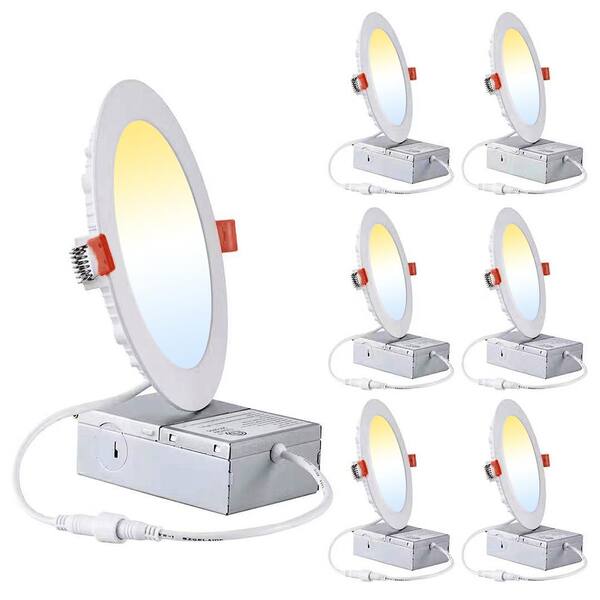 Maxax 6 in. Canless Ultra-Thin 12-Watt Adjustable 5 CCT Remodel ...