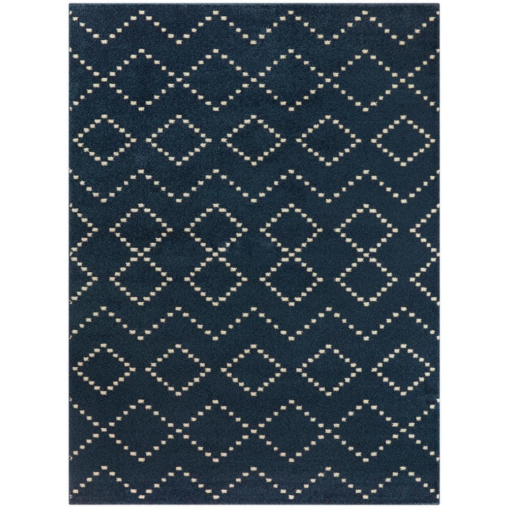 StyleWell Chaiis Navy Blue 5 ft. x 7 ft. Global Area Rug 3005943 - The ...
