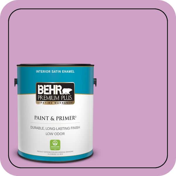 BEHR PREMIUM PLUS 1 gal. #670B-4 Geranium Bud Satin Enamel Low Odor ...