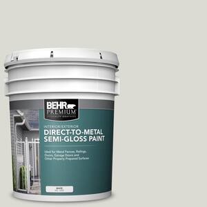 BEHR PREMIUM 5 gal. #GR-W11 Silver Ash Semi-Gloss Direct to Metal ...