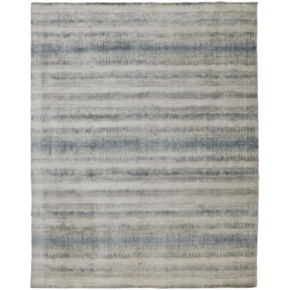 HomeRoots 2 ft. x 8 ft. Blue, Gray Abstract Area Rug 2000514432 - The ...