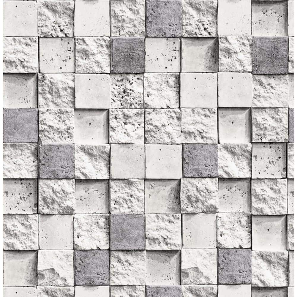 Dundee Deco Falkirk Ophia Square Bricks Beige, Dark Grey Vinyl Peelable ...