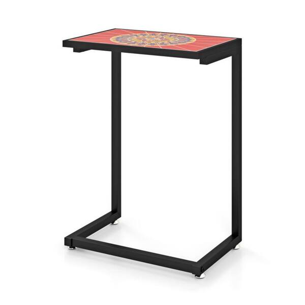 C-shaped Metal 26.5"H Outdoor Side Table D0C5HHBFSJ - The Home Depot