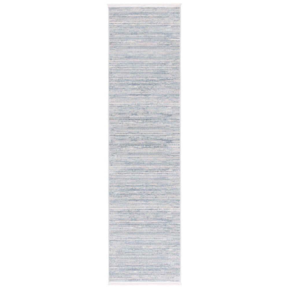 SAFAVIEH Mila Light Blue/Gray 2 ft. x 8 ft. Abstract Distressed Runner ...