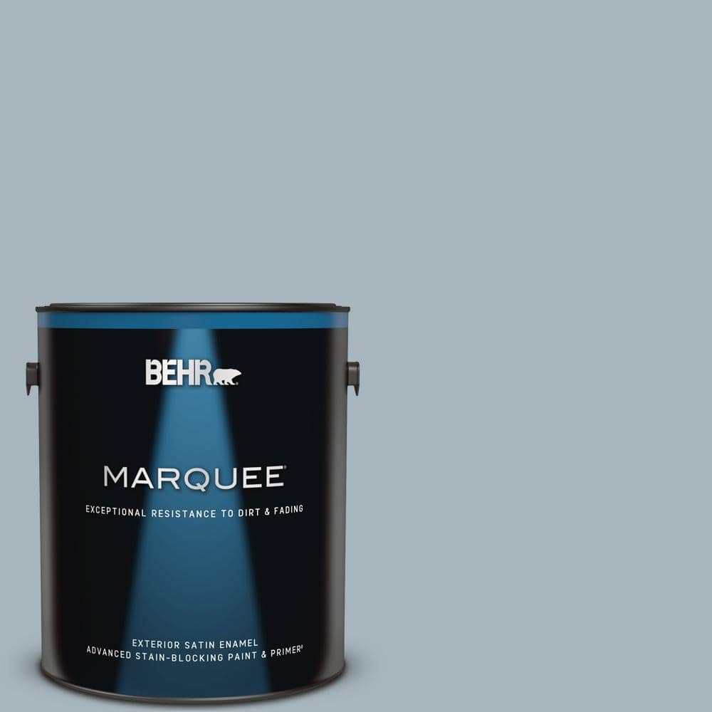 BEHR MARQUEE 1 gal. #N480-3 Shadow Blue Satin Enamel Exterior Paint ...