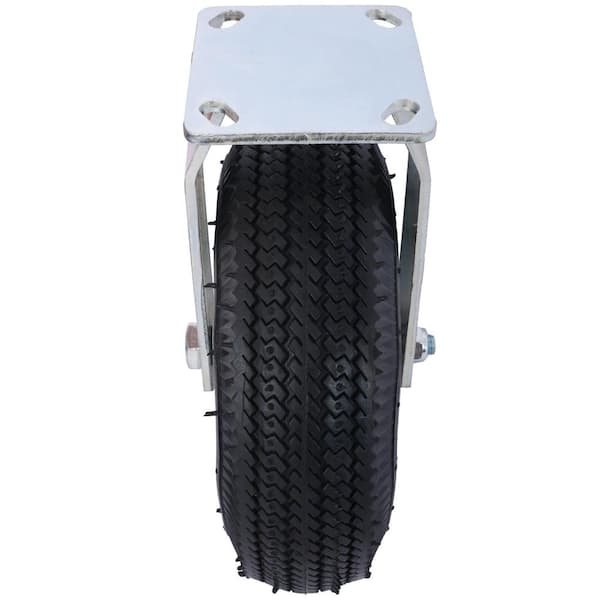 Flynama 2-Pieces 10 in. Black Pneumatic Tire Caster Wheel Swivel Plate ...