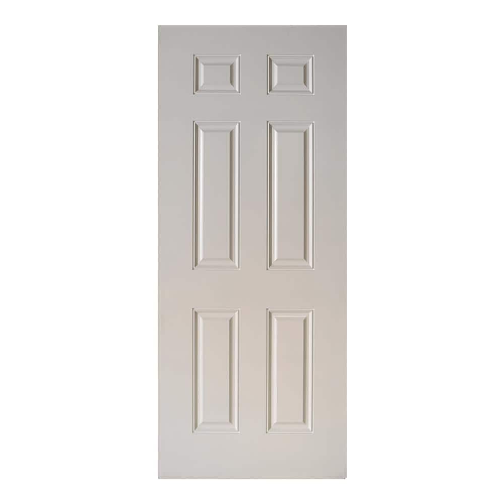 Steves & Sons 31-3/4 in. x 79 in. Reliant Series 6 Panel White Primed ...