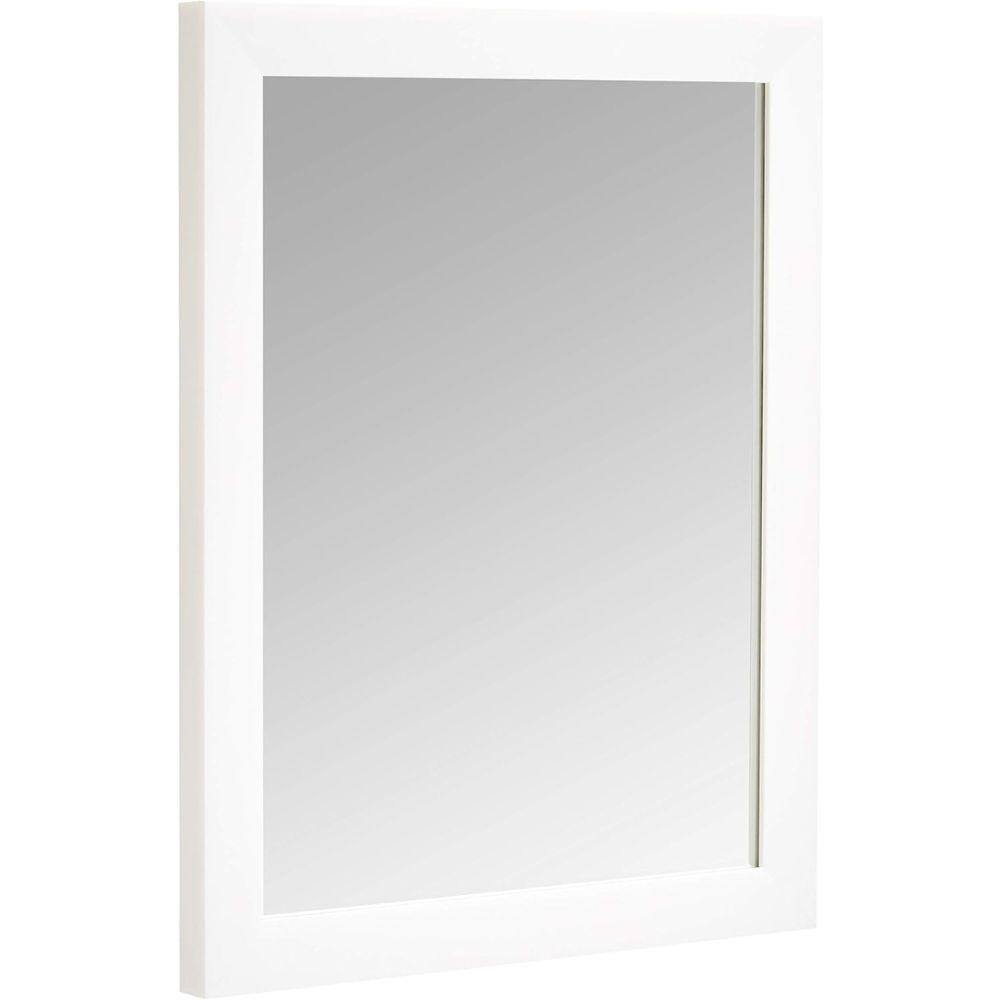 Afoxsos 16 in. x 20 in. Rectangular Wall Mounted White Framed Mirror ...