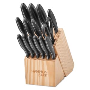 Hampton Forge Epicure 15-Piece Stainless Steel Knife Set with Storage ...