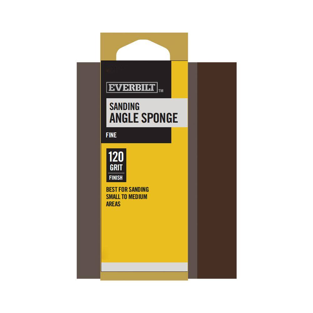 Everbilt 1 in. x 0.29ft. x 0.66 ft. FINE GRIT ANGLE SANDING SPONGE 4PK ...