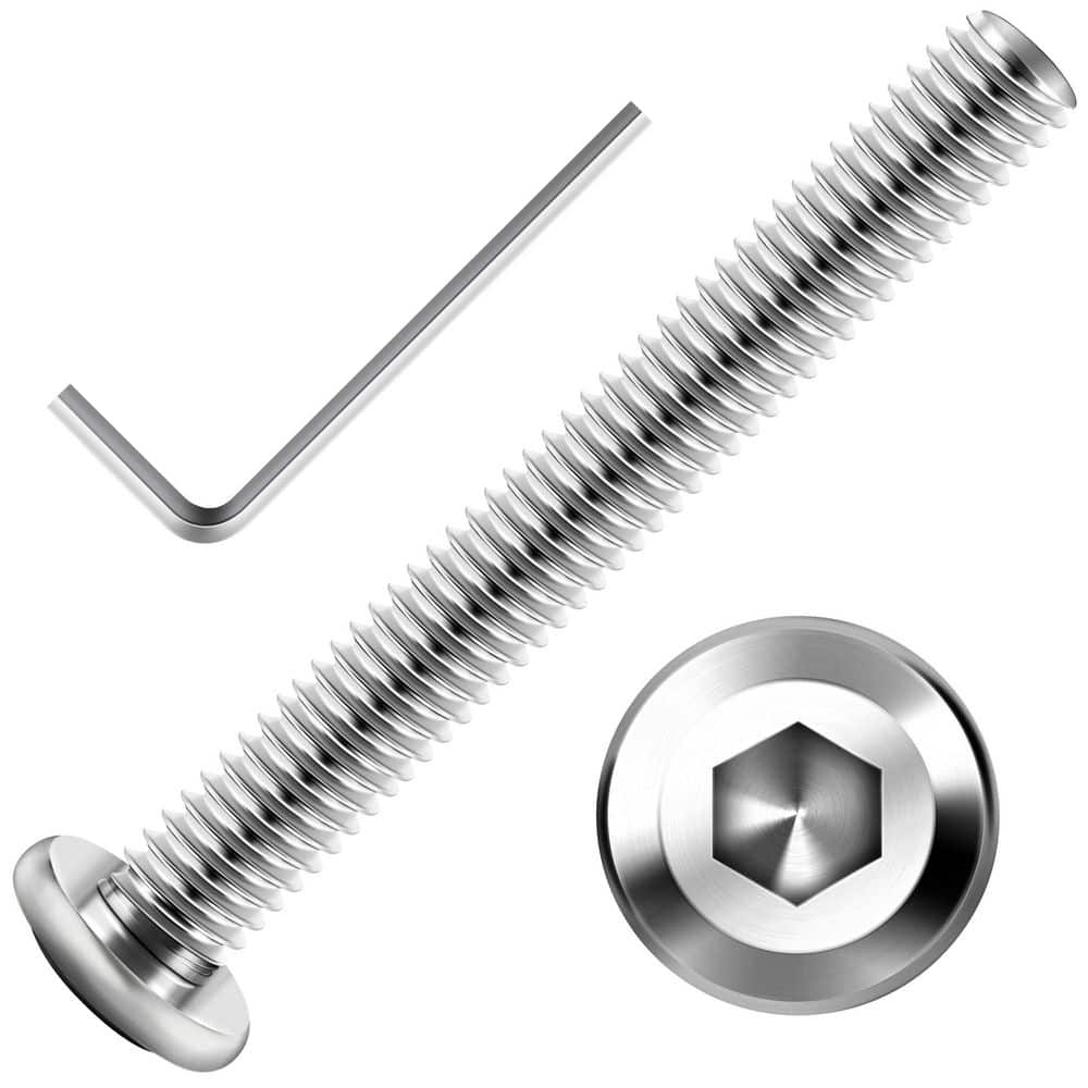 MYWISH M6 x 50 mm Silver Hex Button Head Socket Cap Screws (30-Piece ...
