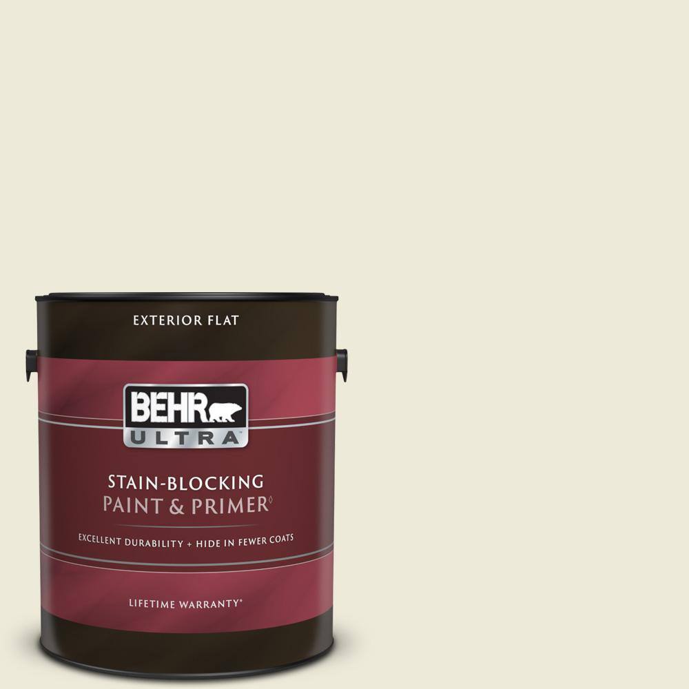 BEHR ULTRA 1 gal. #ECC-36-2 Nesting Dove Flat Exterior Paint & Primer ...