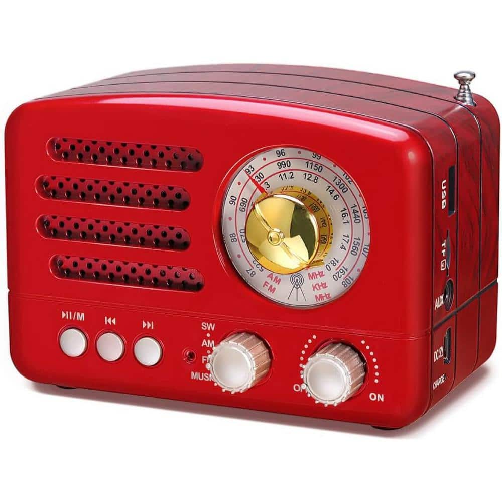 EKIEUDL Small Retro Vintage Radio with Bluetooth, Portable Transistor ...
