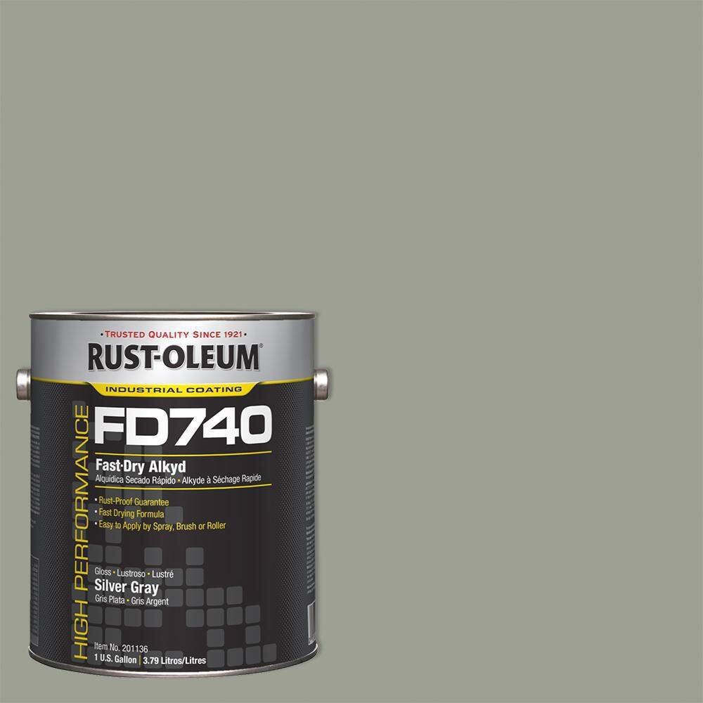 Rust-Oleum 1 gal. FD740 Gloss Silver Gray Interior/Exterior Fast Dry ...