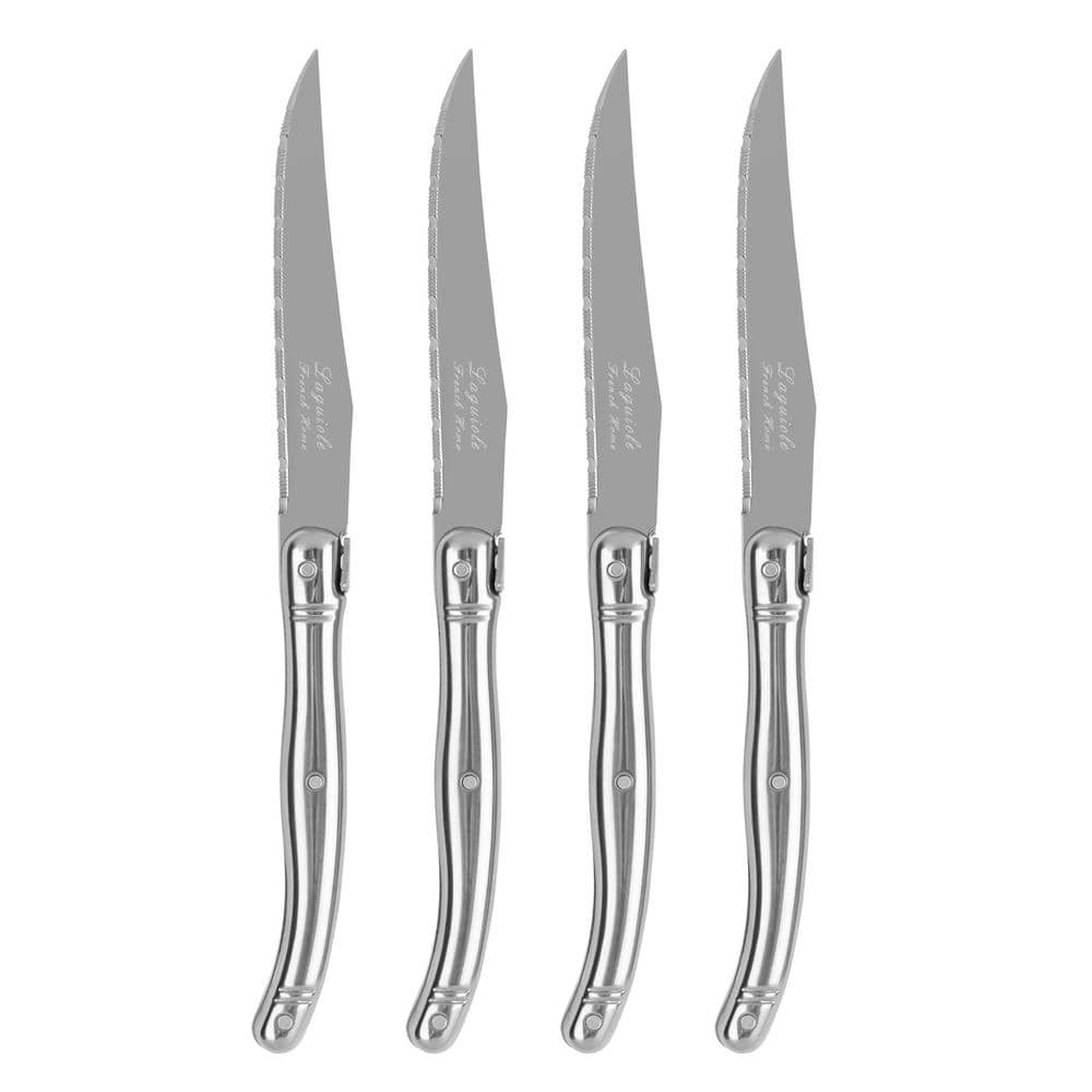 French Home Laguiole Connoisseur 4-Piece Steak Knife Set with Stainless ...