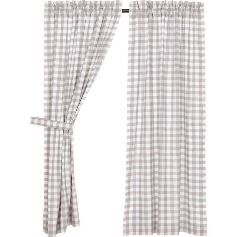 VHC BRANDS Annie Buffalo Check Gray White 36 in. W x 63 in. L Cotton ...