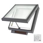 VELUX 22-1/2 in. x 46-1/2 in. Solar Powered Fresh Air Venting Curb-Mount Skylight with Laminated ...