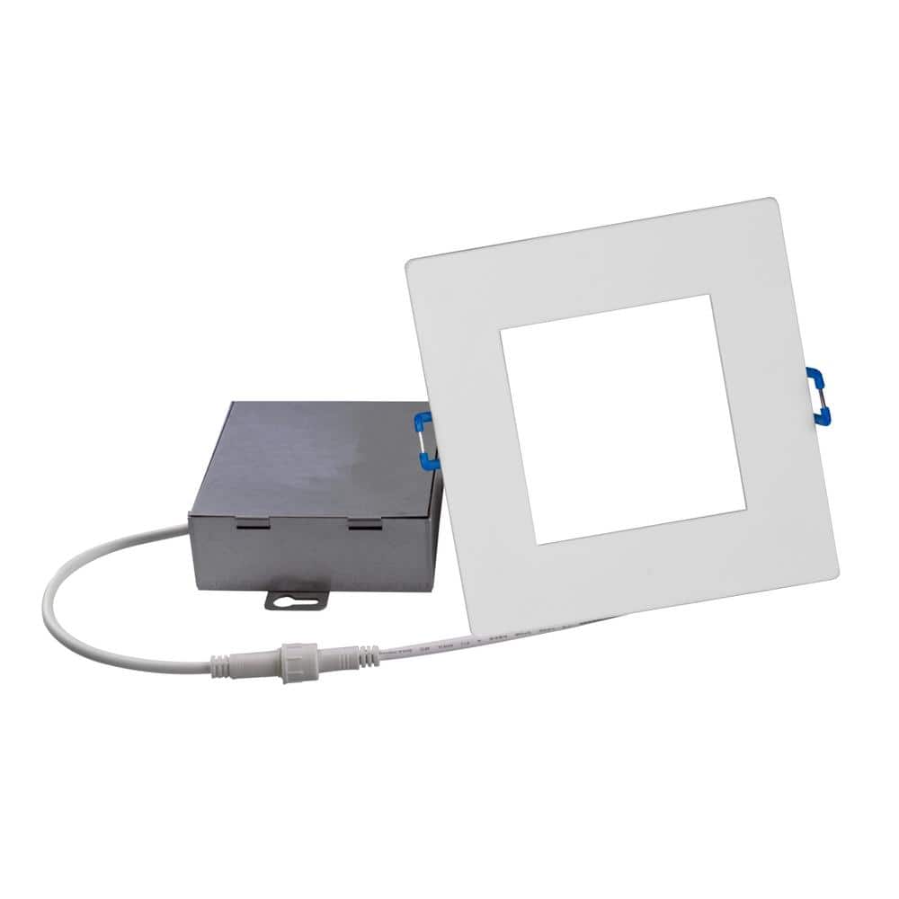 NICOR 4 in. Square 5000K Remodel IC-Rated Recessed Integrated LED Edge ...