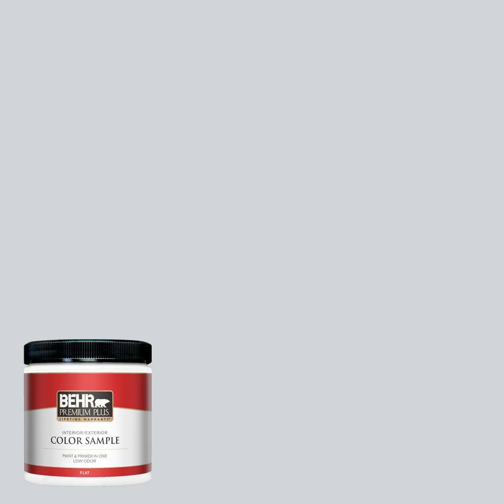BEHR PREMIUM PLUS 8 oz. #750E-2 Twilight Gray Flat Interior/Exterior ...