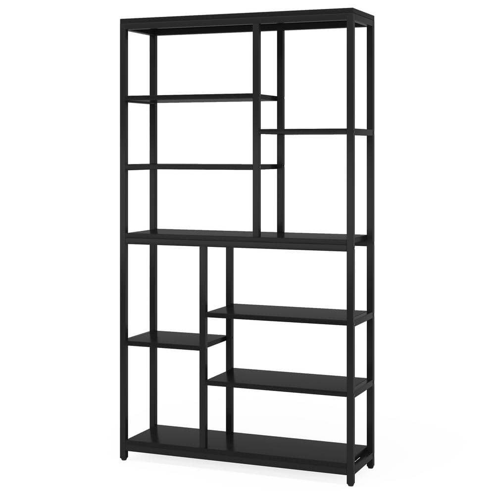 BYBLIGHT Eulas 78.7 in. Tall Black Engineered Wood 10-Shelf Standard ...