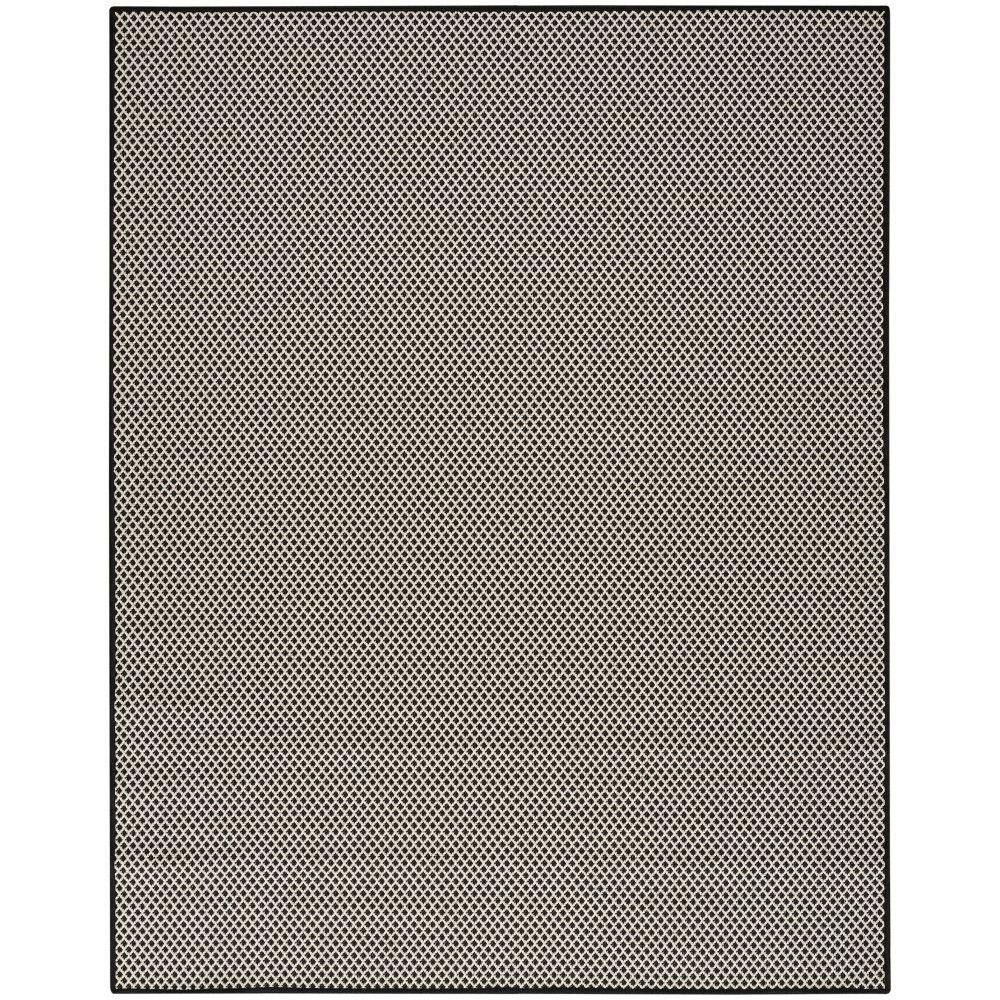 Nourison Courtyard Black White 9 ft. x 12 ft. All-over design ...