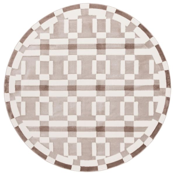 SAFAVIEH Groove 7 ft. x 7 ft. Ivory/Beige Geometric Abstract Striped ...