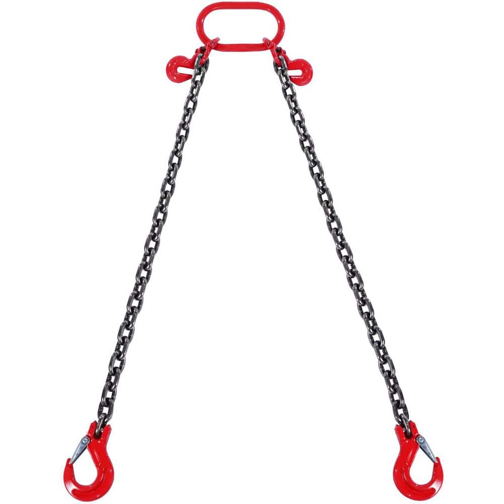 VEVOR 6 ft. x 5/16 in. Double Leg Chain Sling G80 Hoist Chain with Grab ...