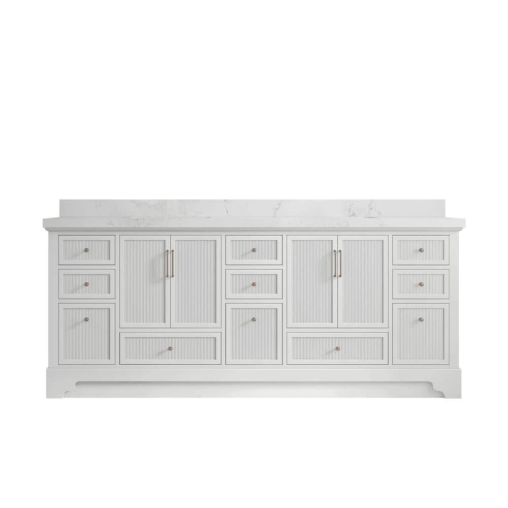 Willow Collections Alys 84 in. W x 22 in. D x 36 in. H Double Sink Bath ...