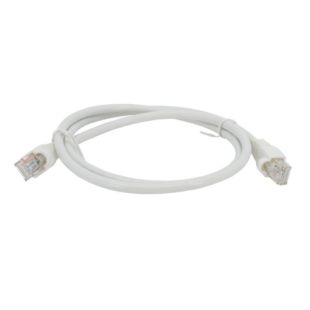Commercial Electric CE 3 ft. Cat 6A UTP Patch Cable White 5603-WH-VN ...
