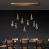 YUYI 9-Light Gold Raindrop Chandelier, Modern Glass Pendant Light for ...