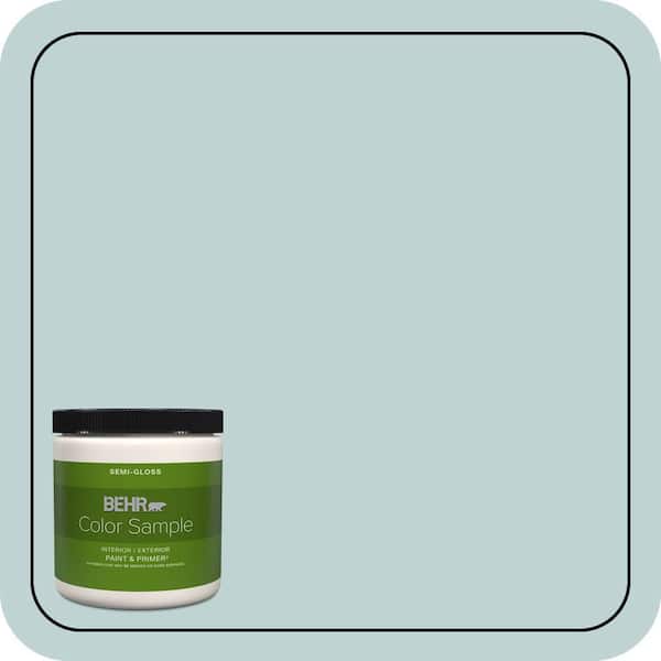 BEHR PREMIUM PLUS 8 oz. #500E-3 Rain Washed Semi-Gloss Interior ...