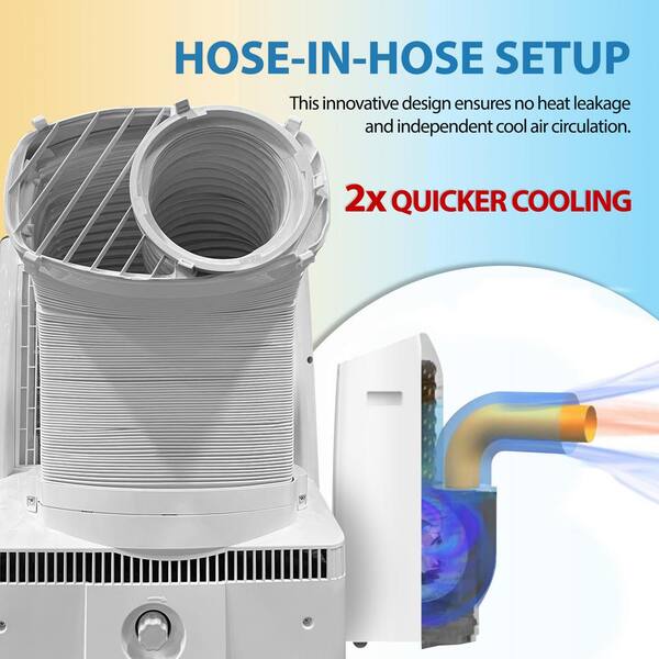 Whynter NEX 10 000 BTU 12 000 BTU ASHRAE Portable Air Conditioner Cools 500 Sq. Ft. with Dehumidifier Wifi Enabled in White ARC 1030WN
