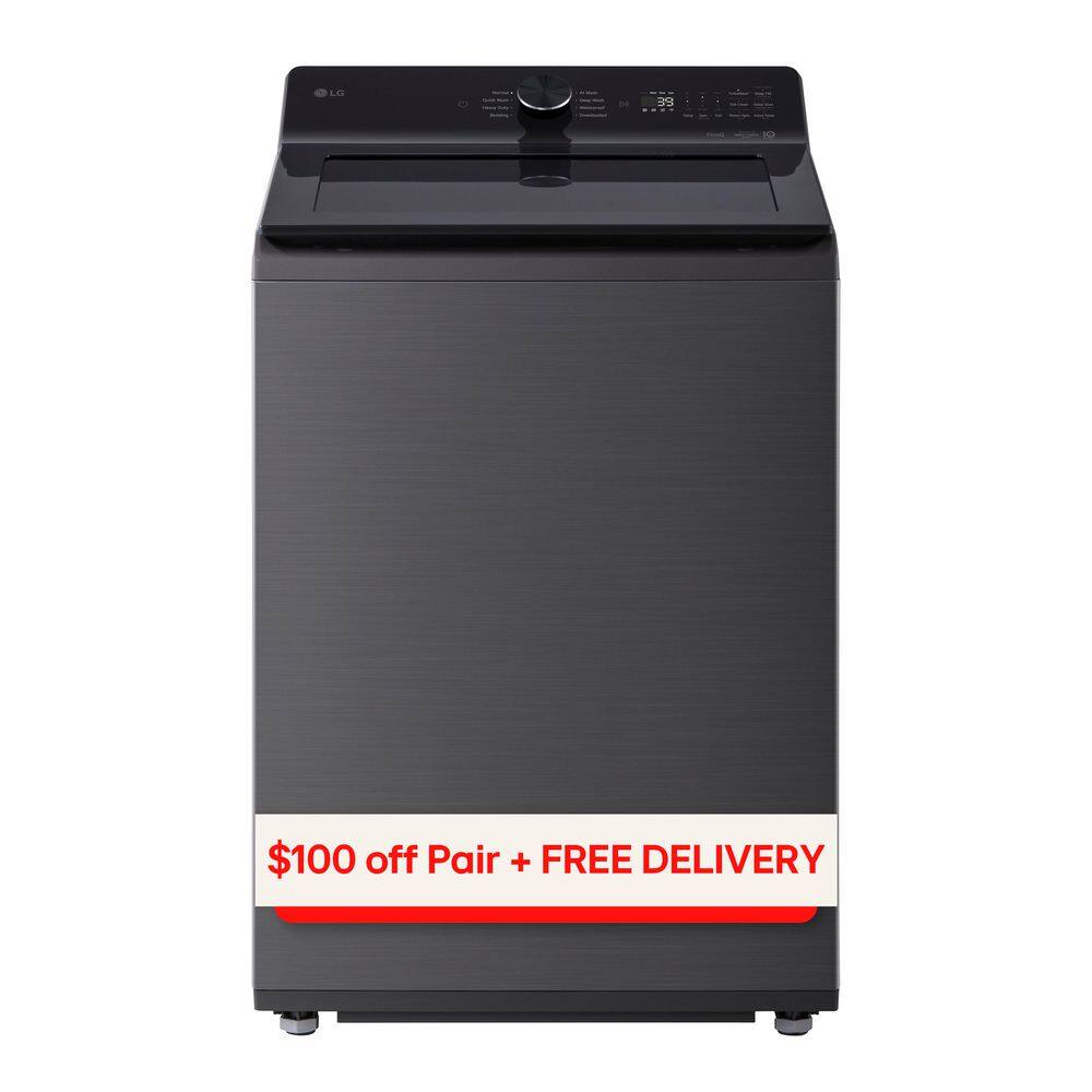 LG 5.0 cu.ft. SMART Top Load Washer in Platinum Black with TurboWash ...
